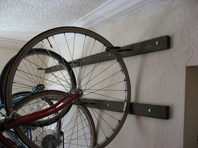 Girl on Bike: Post #100!!! My Brand New, Homemade, Wall Hanging, Bike Rack